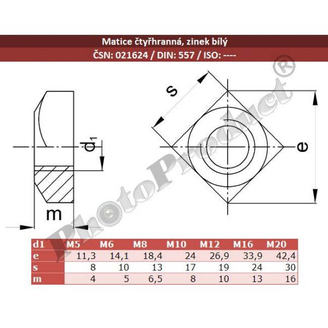 Matice - MATICE ČTYŘHRANNÁ- Barton - spojovací materiál